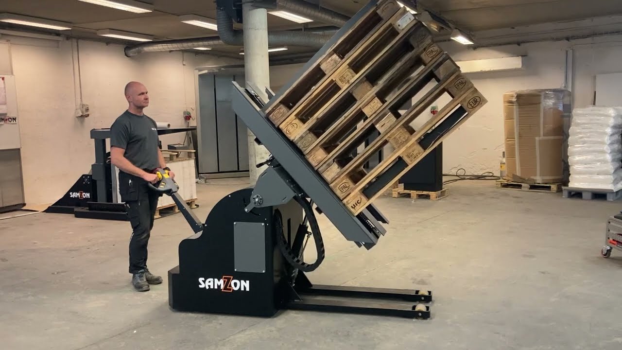 Mobile Pallet Inverter for Stack Turning - CUSTOMIZED WRAPPING SOLUTIONS